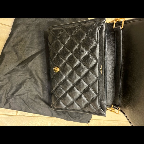 Yves Saint Laurent | Bags | Ysl Becky Quilted Lambskin Leather Shoulder ...